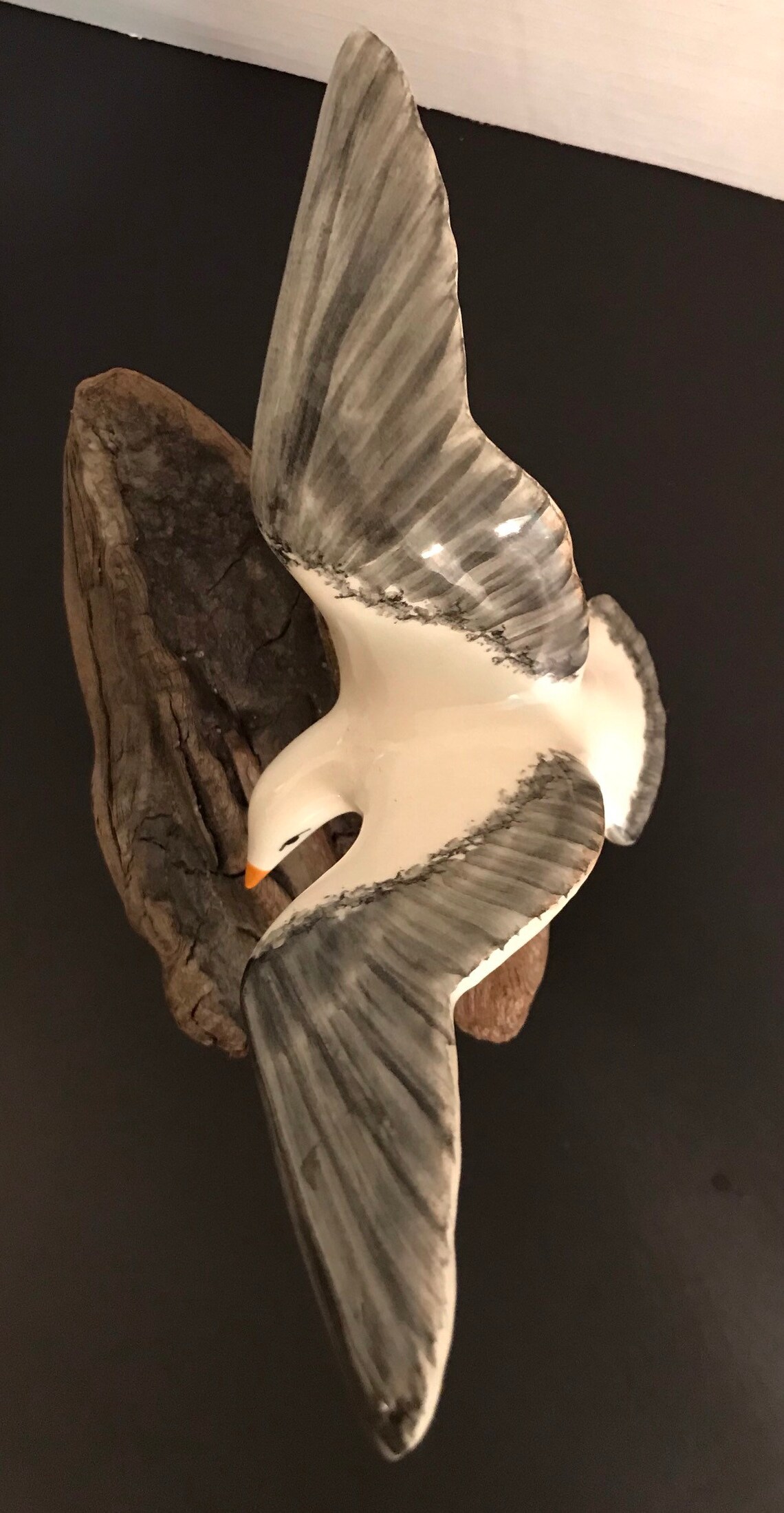 Beautiful Antique Folk Art Porcelain Seagull Bird Perched on - Etsy