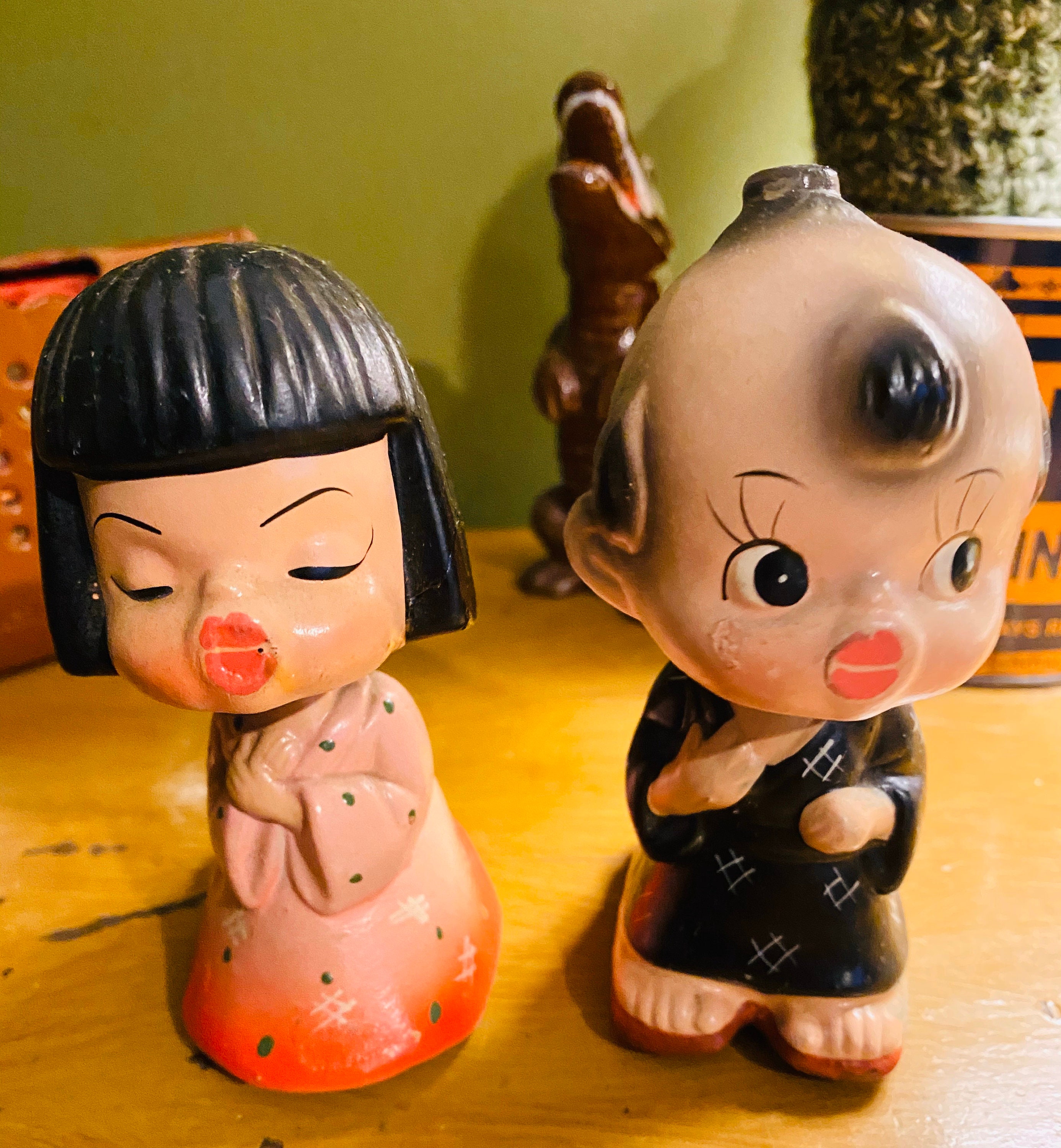 Vintage Kissing Bobbleheads Made in Japan 50s-60s Figurines | Etsy