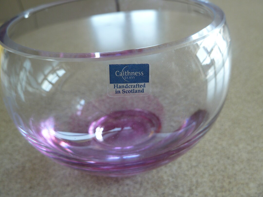 Vintage Caithness Crystal GLASS BOWL Celebrating '40' With Label - Etsy