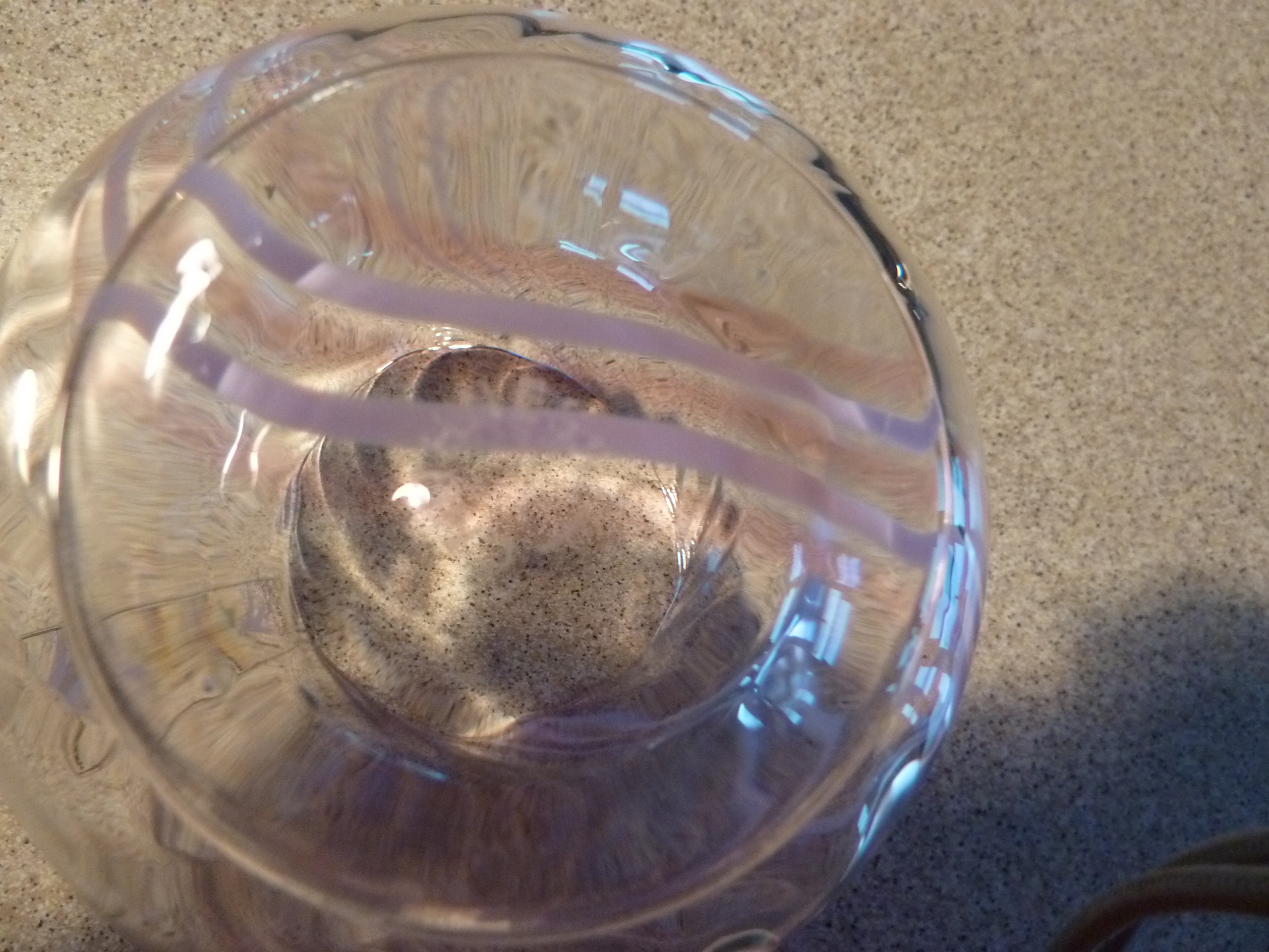 Vintage Caithness Pink Swirl Crystal 'flamenco/ Dawn' GLASS POT 7 Cm/ 2 ...