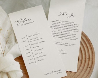 Wedding Order of Events Card,wedding Timeline Cards,order of the Day ...