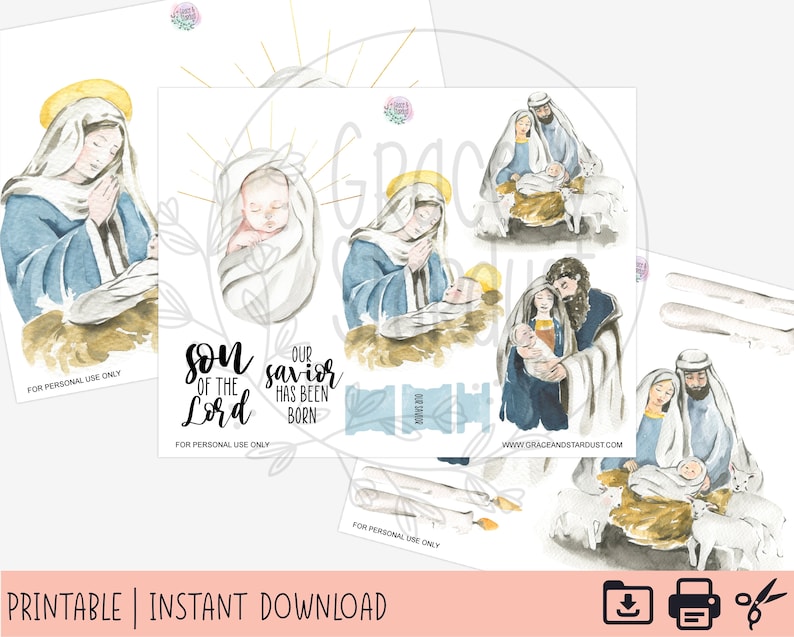 Printable Bible Journaling Stickers Baby Jesus Stickers - Etsy