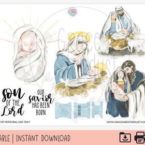 Printable Bible Journaling Stickers | Baby Jesus Stickers | Bible ...
