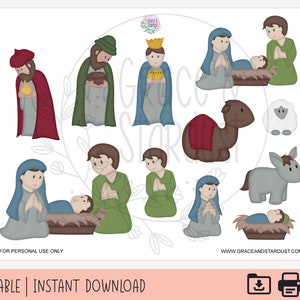 Bible Journaling Printable | Baby Jesus Printable Stickers | Journaling ...