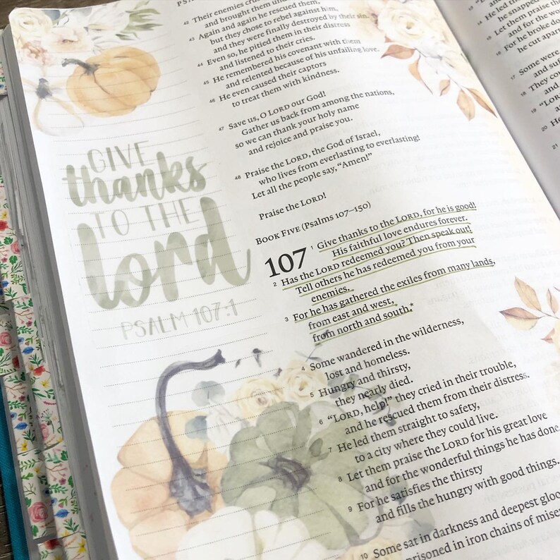 Printable Bible Stickers Fall Stickers Give Thanks - Etsy