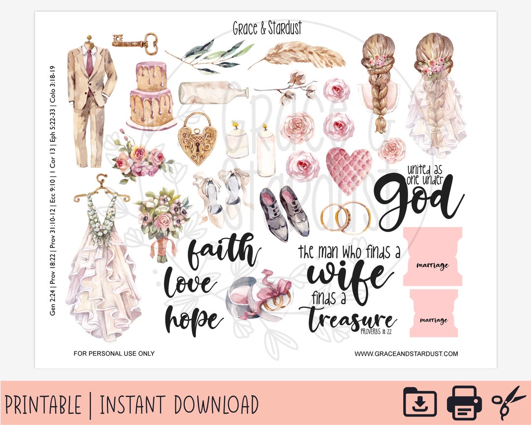 Bible Journaling Printable Stickers | Printable Wedding Stickers ...