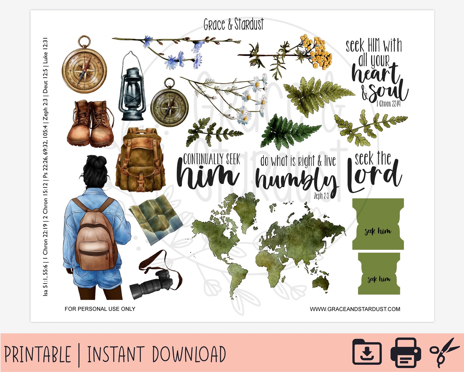 Bible Journaling Printable Stickers | Printable Bible Stickers | Seek ...