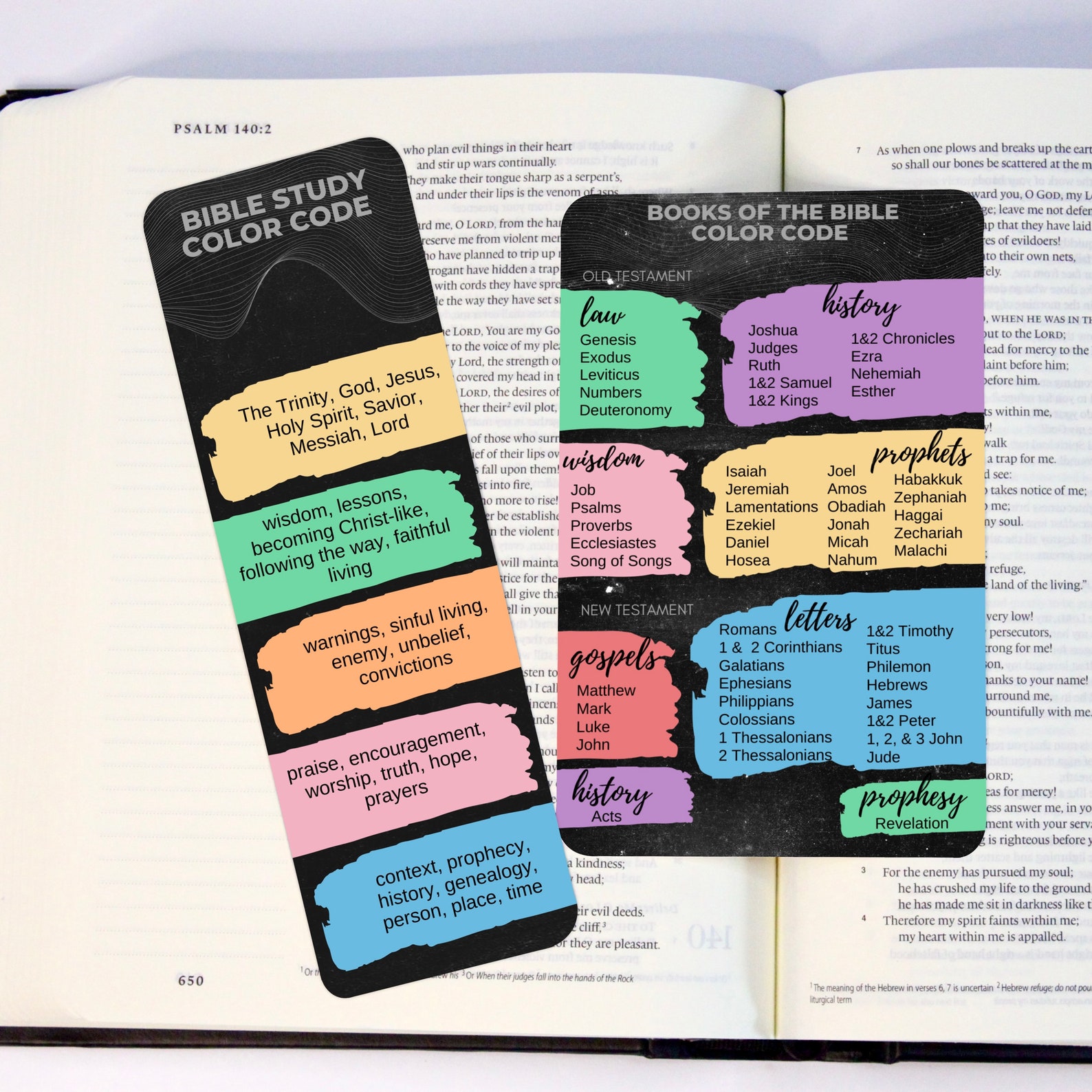 Bible Bookmark Bible Color Code Books of the Bible Card - Etsy