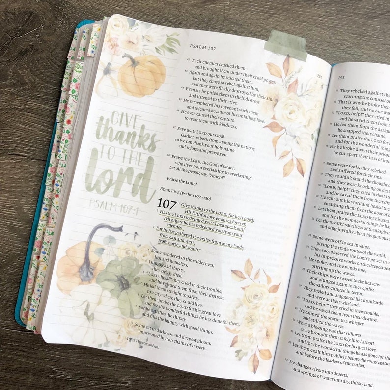 Printable Bible Stickers Fall Stickers Give Thanks - Etsy