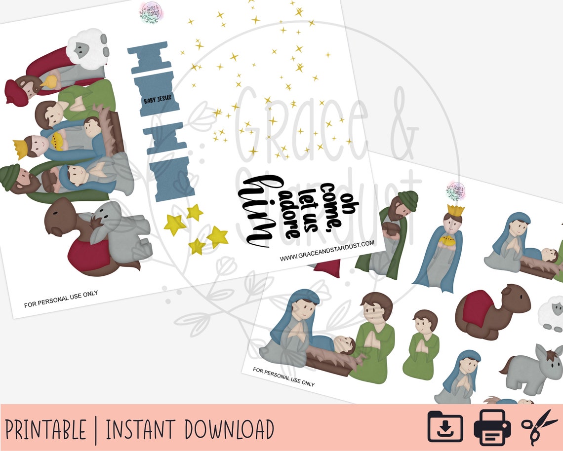 Bible Journaling Printable Baby Jesus Printable Stickers - Etsy