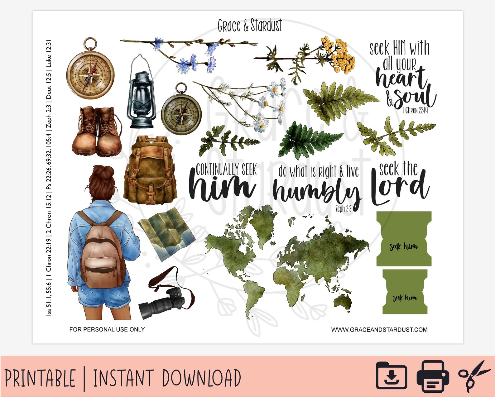 Bible Journaling Printable Stickers | Printable Bible Stickers | Seek ...