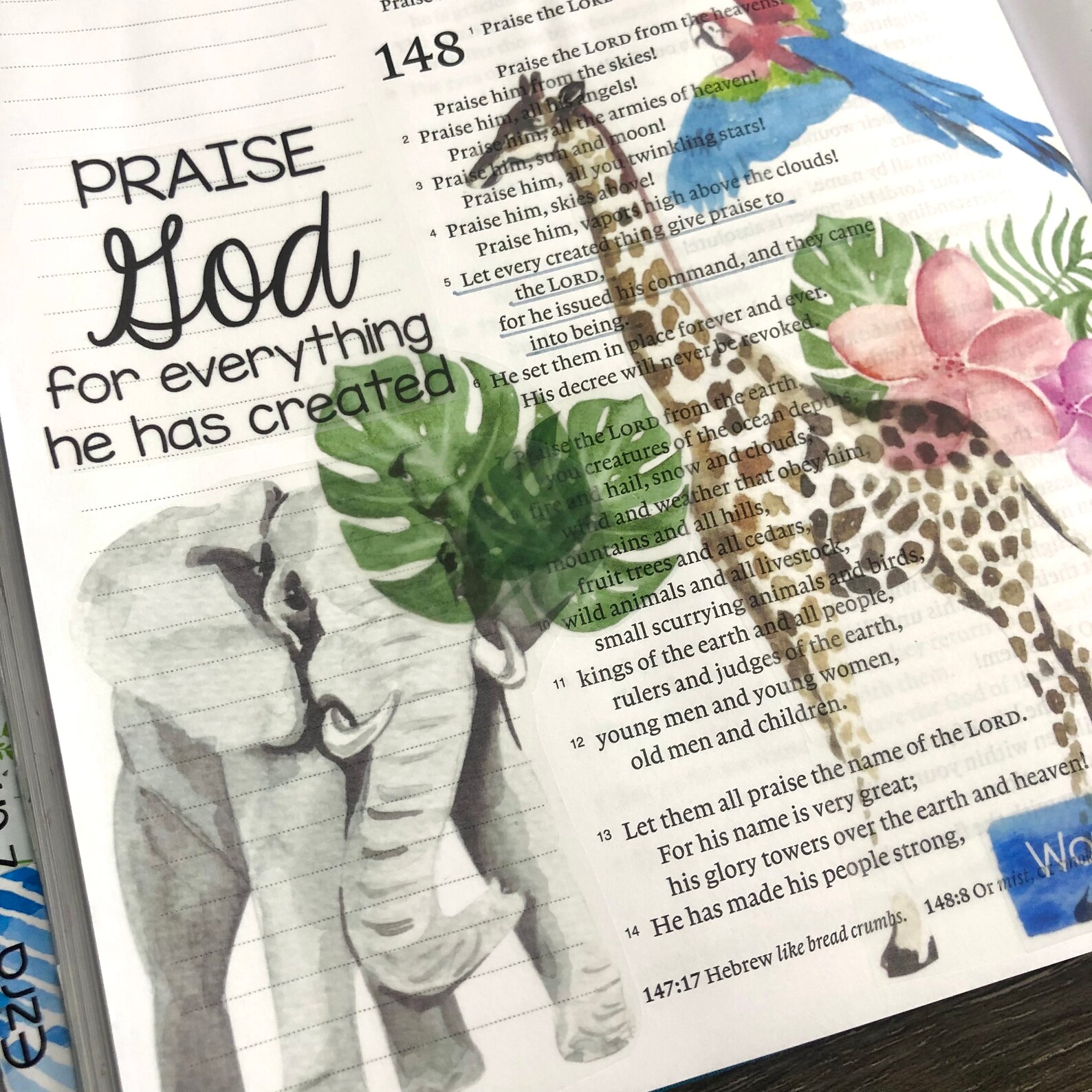 Printable Bible Stickers Praise the Lord Bible Journaling - Etsy