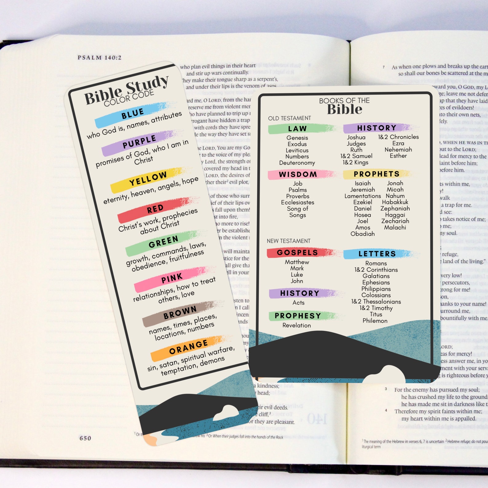 Bible Bookmark Bible Color Code Books of the Bible Card | Etsy
