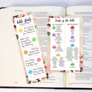 Bible Bookmark Bible Color Code Books of the Bible Card Christian ...