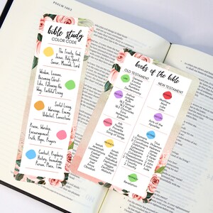 Bible Bookmark Bible Color Code Books of the Bible Card Christian ...