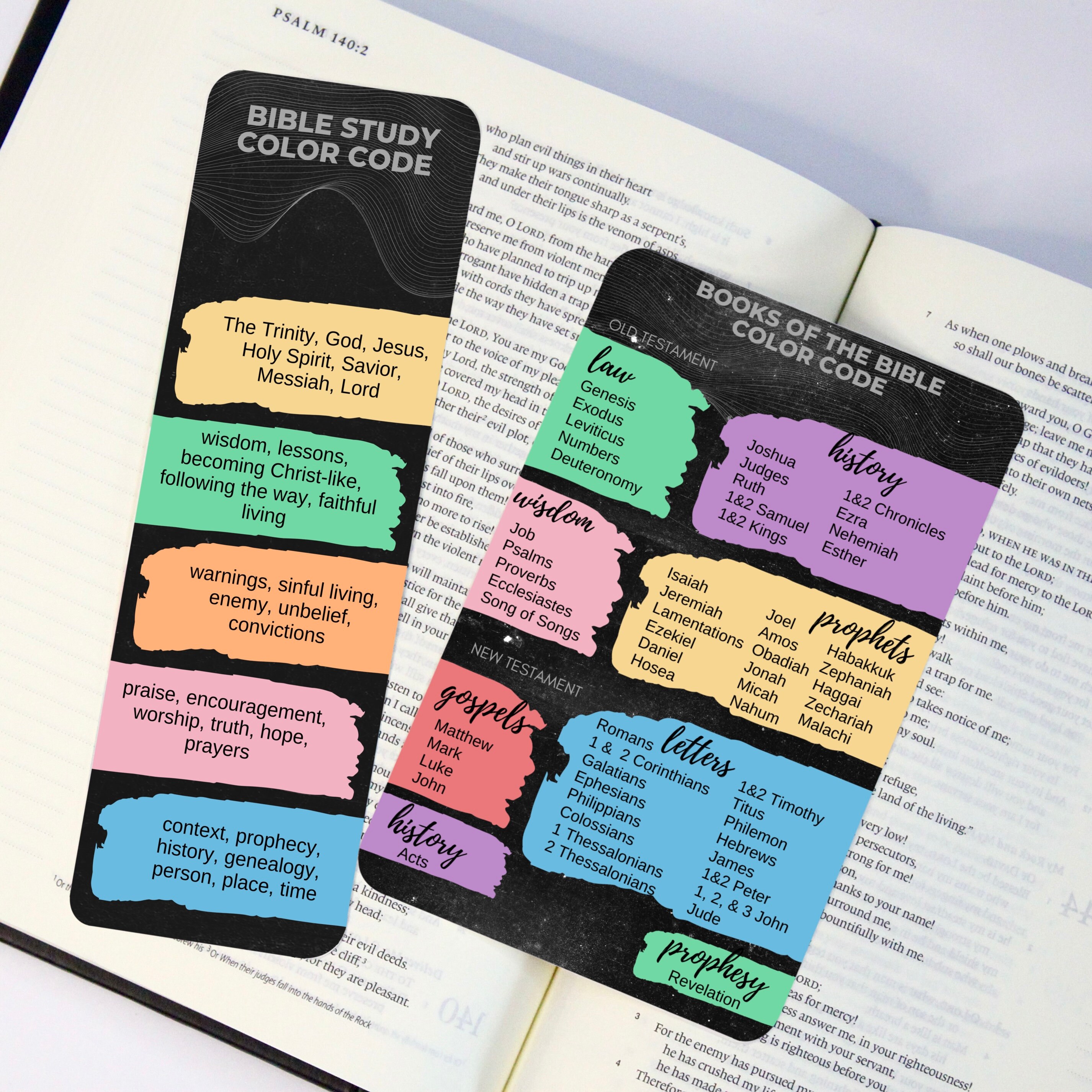 Bible Bookmark Bible Color Code Books of the Bible Card - Etsy