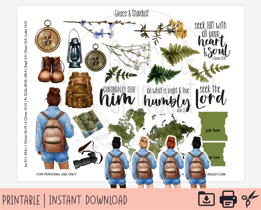 Bible Journaling Printable Stickers | Printable Bible Stickers | Seek ...