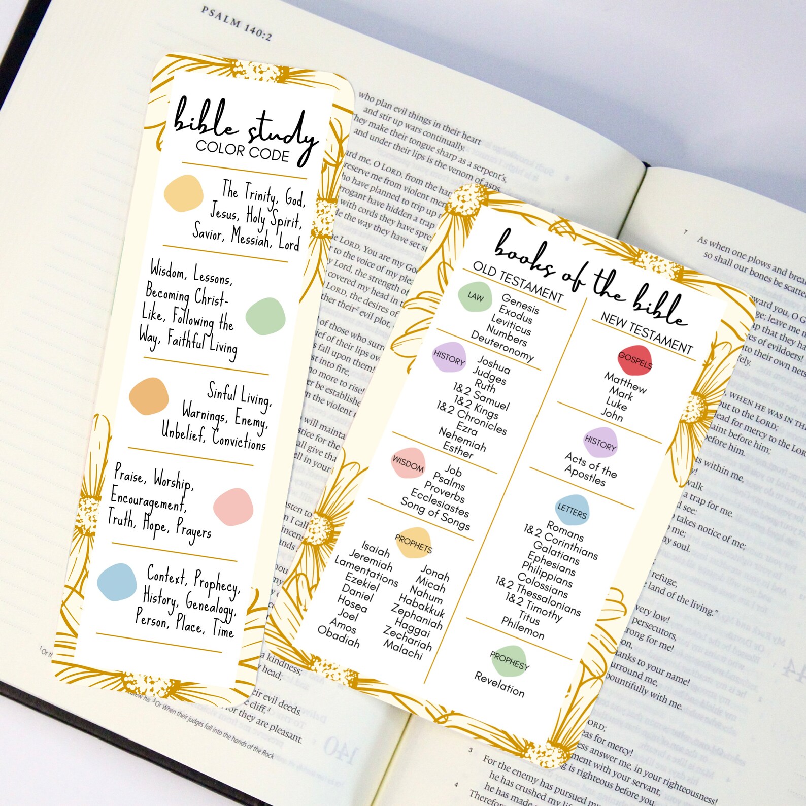 Bible Bookmark Bible Color Code Books of the Bible Card - Etsy