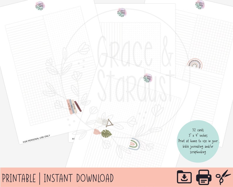 Printable Bible Journaling Cards | Bible Inserts | Journaling Cards ...