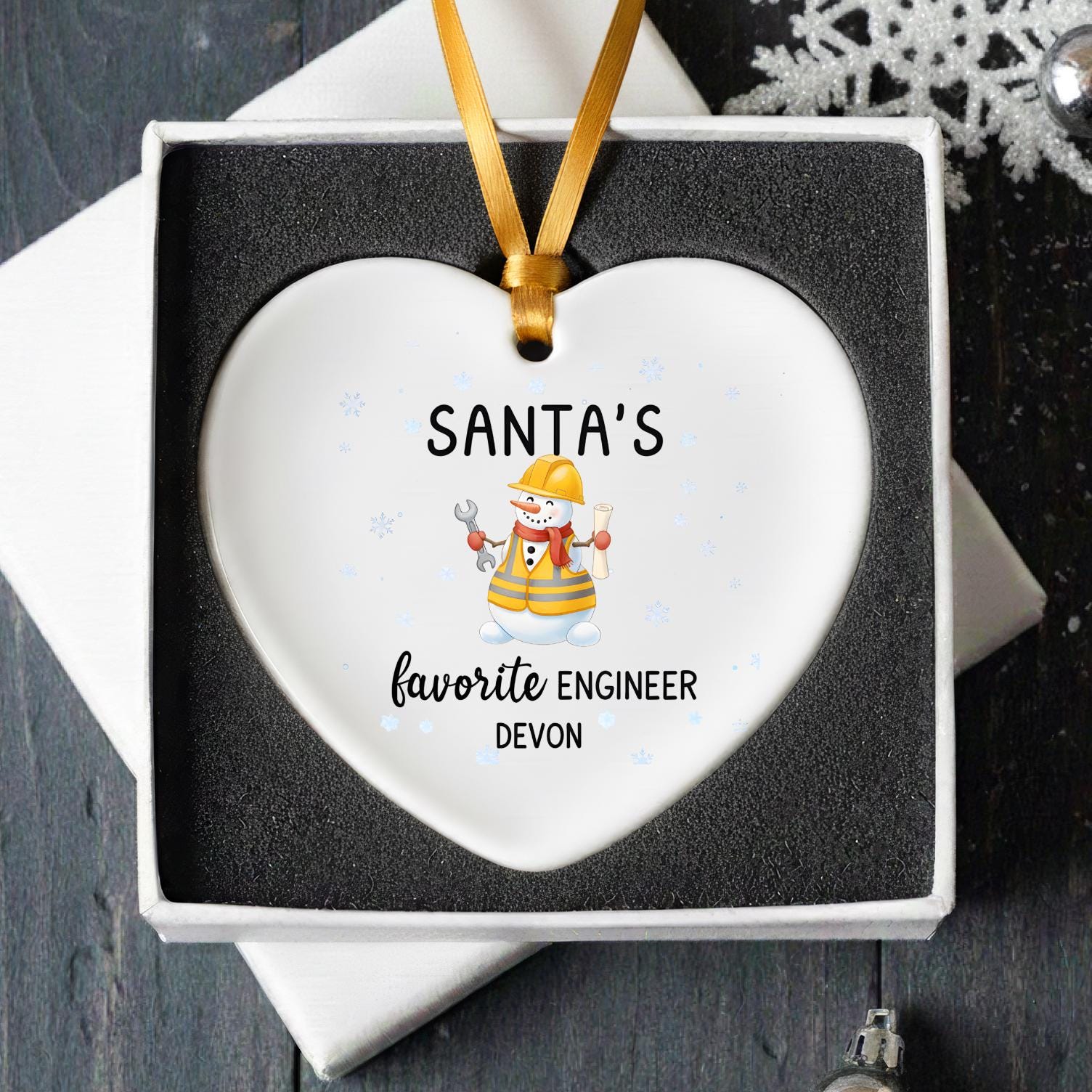 Engineer Gift Ornament | Personalized Snowman Ornament | Engineering ...