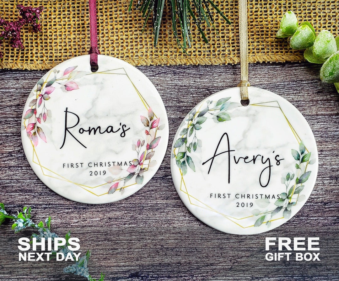 Baby's First Christmas Ornament - Personalized First Christmas Baby ...