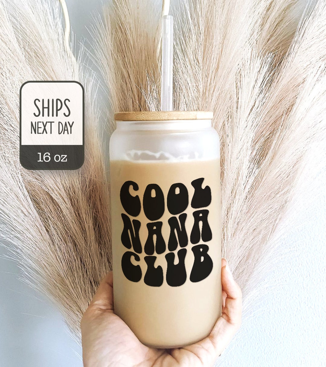 Cool Nana Club Grandma Iced Coffee Cup Gifts for Grandmother Pregnancy ...