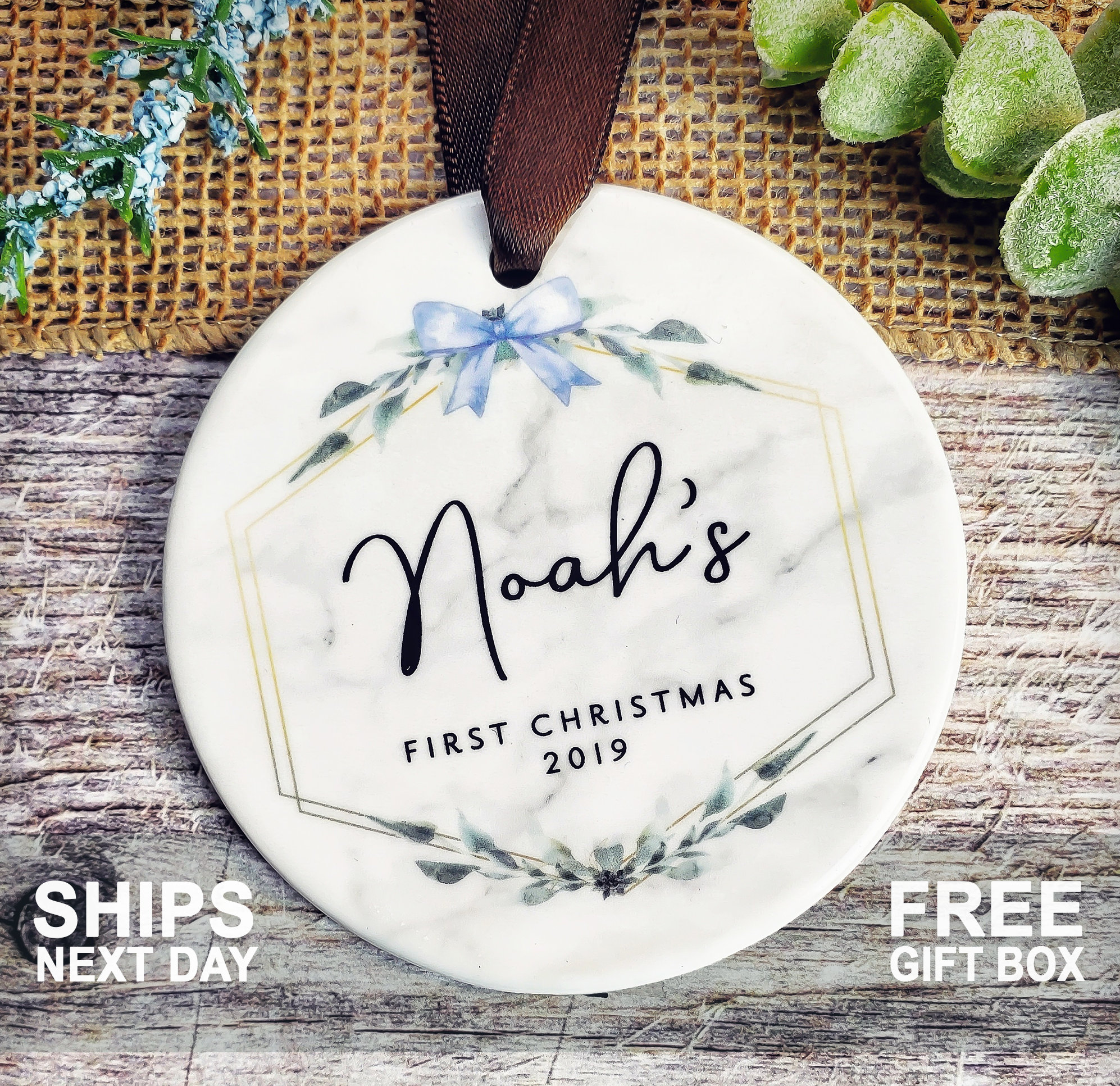 Personalized First Christmas Baby Ornament Baby's First | Etsy