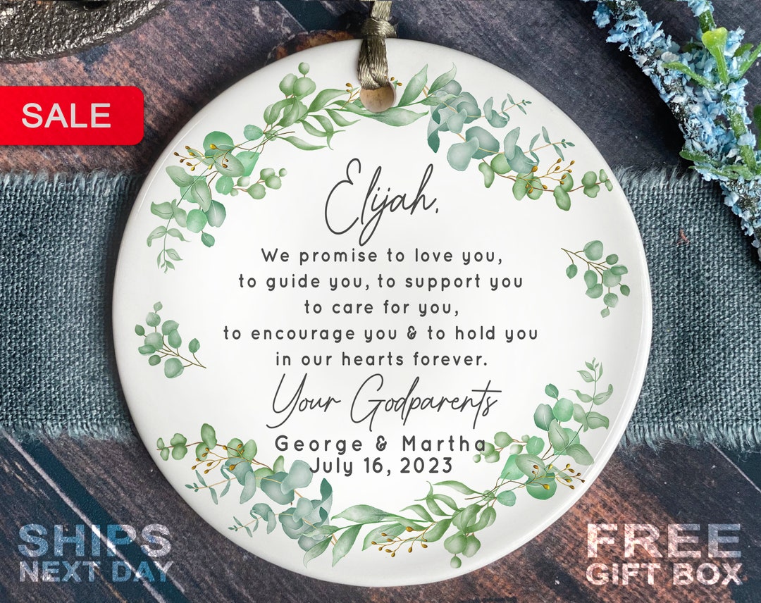 Personalized Godparents Ornament - Godparents Keepsake - Christening ...
