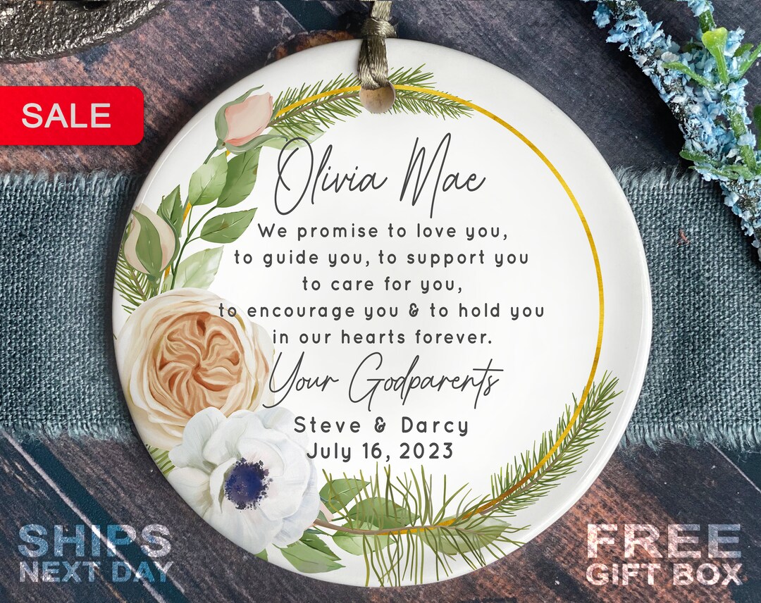 Personalized Godparents Ornament - Godparents Keepsake - Christening ...