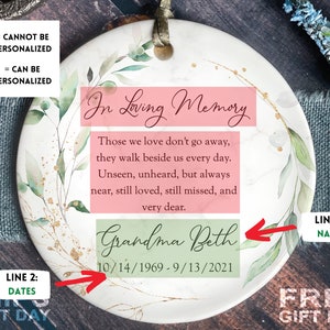 Personalized Memorial Christmas Ornament - Custom in Loving Memory ...