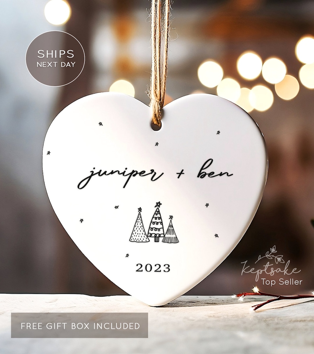 Couples Christmas Ornament Personalized Couple Names Christmas Ornament