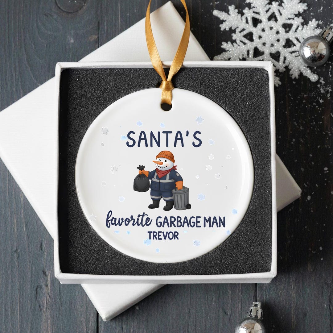 Garbage Man Gift Ornament | Personalized Snowman Ornament | Sanitation ...