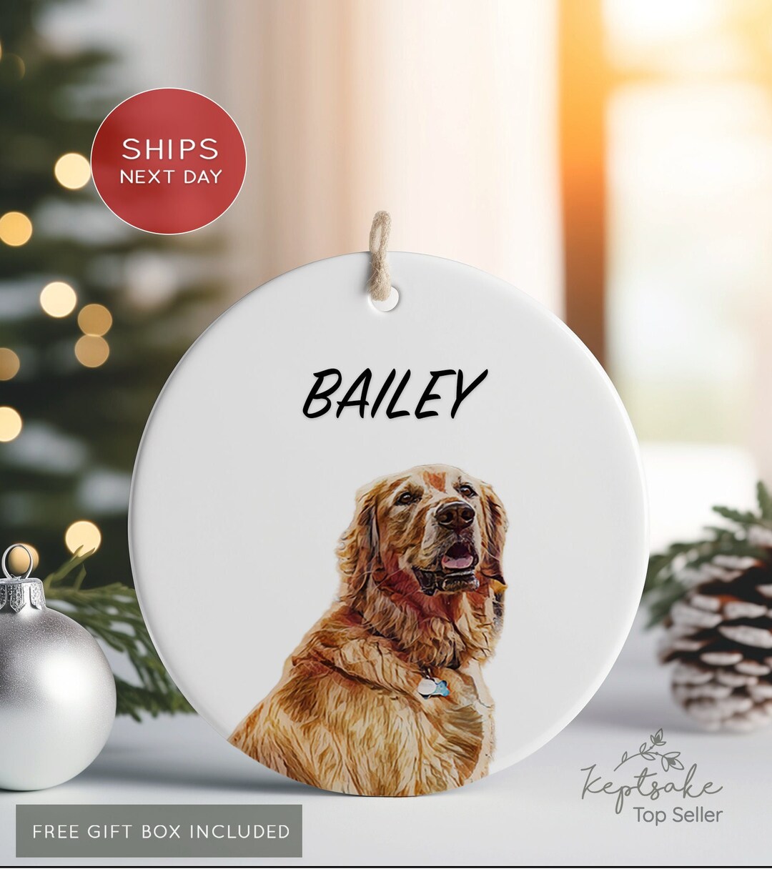 Golden Retriever Ornament - Personalized Gift for Golden Retriever ...