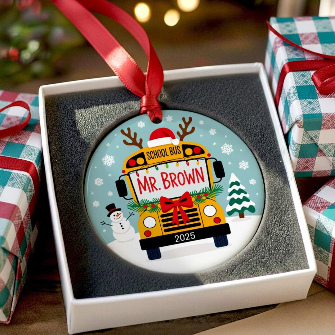 Bus Driver Christmas Ornament - Personalized School Bus Christmas ...