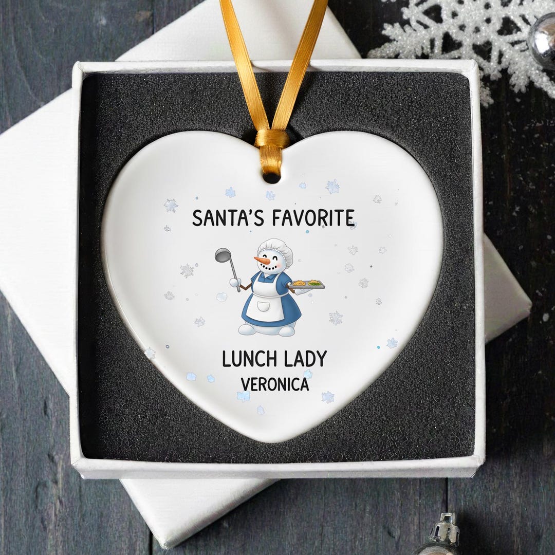 Lunch Lady Gift Ornament | Personalized Snowman Ornament | Cafeteria ...