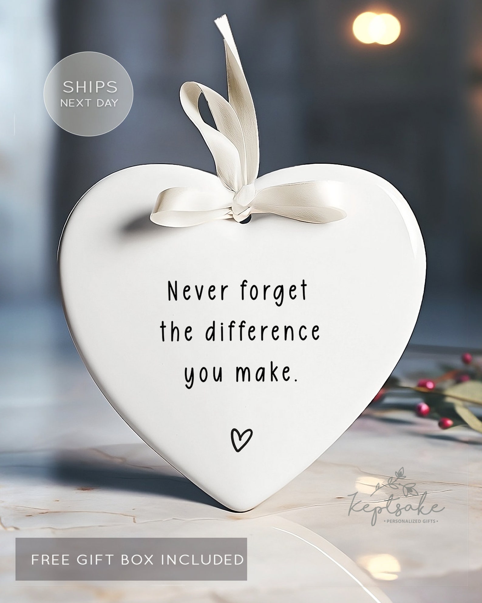Thank You Christmas Ornament - Teacher Keepsake - Never Forget the ...