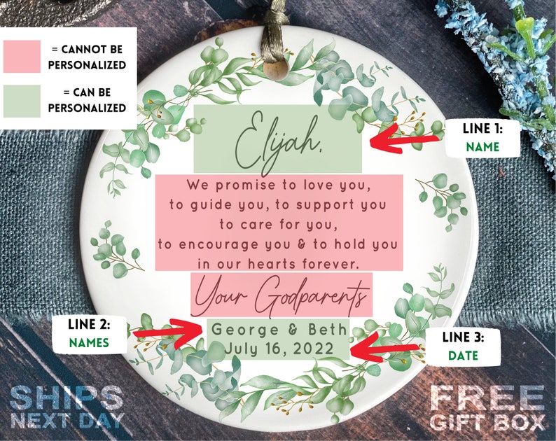 Personalized Godparents Ornament Godparents Keepsake - Etsy