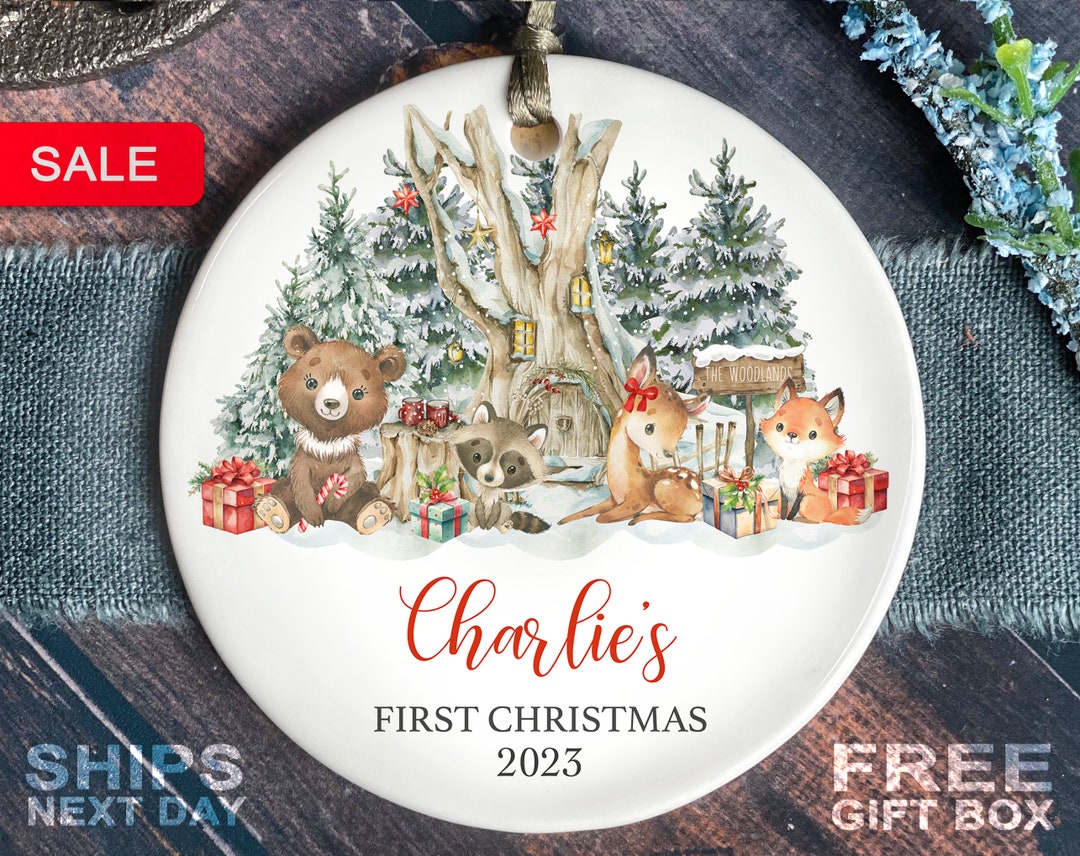 Baby's First Christmas Ornament - Personalized First Christmas Boy ...