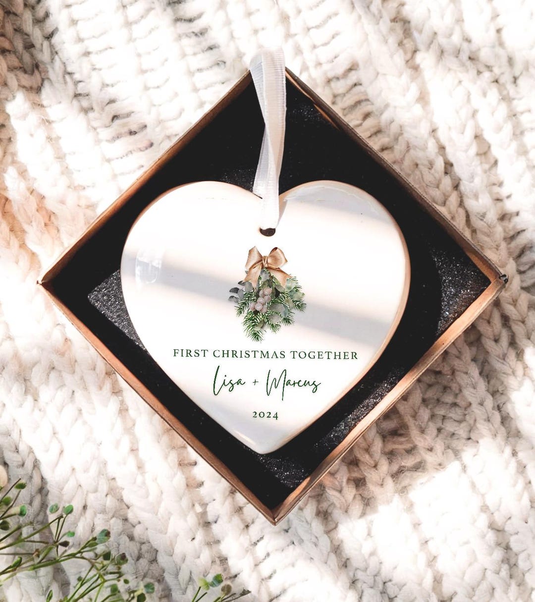Couples Christmas Ornament - First Christmas Together Keepsake - New ...