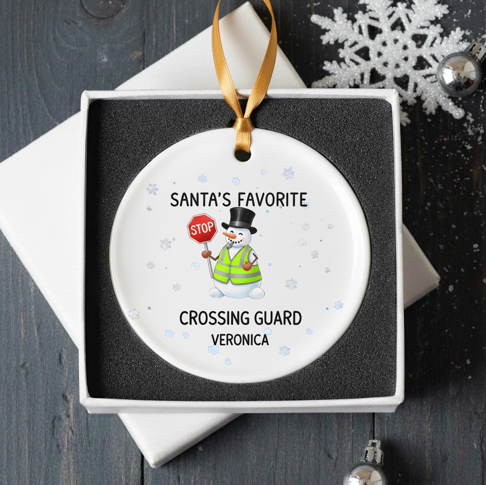Crossing Guard Gift Ornament | Personalized Snowman Ornament | School ...