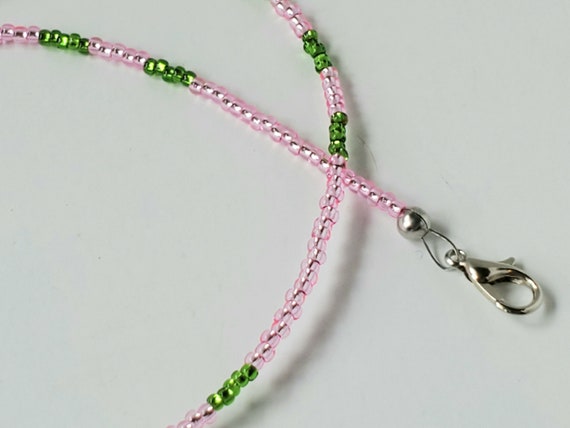 Girl's Pink & Green Mask Chain Mask Holder for Kids - Etsy