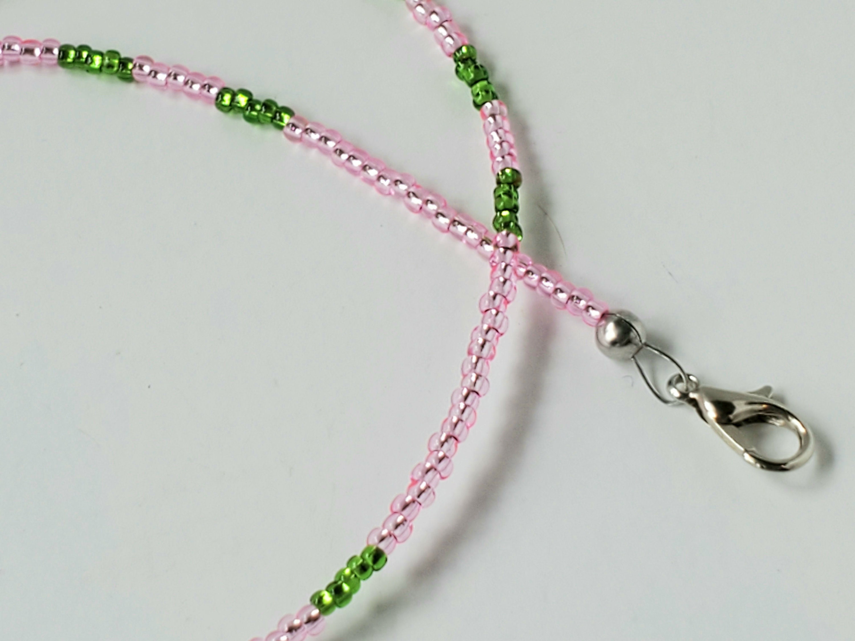 Girl's Pink & Green Mask Chain Mask Holder for Kids | Etsy