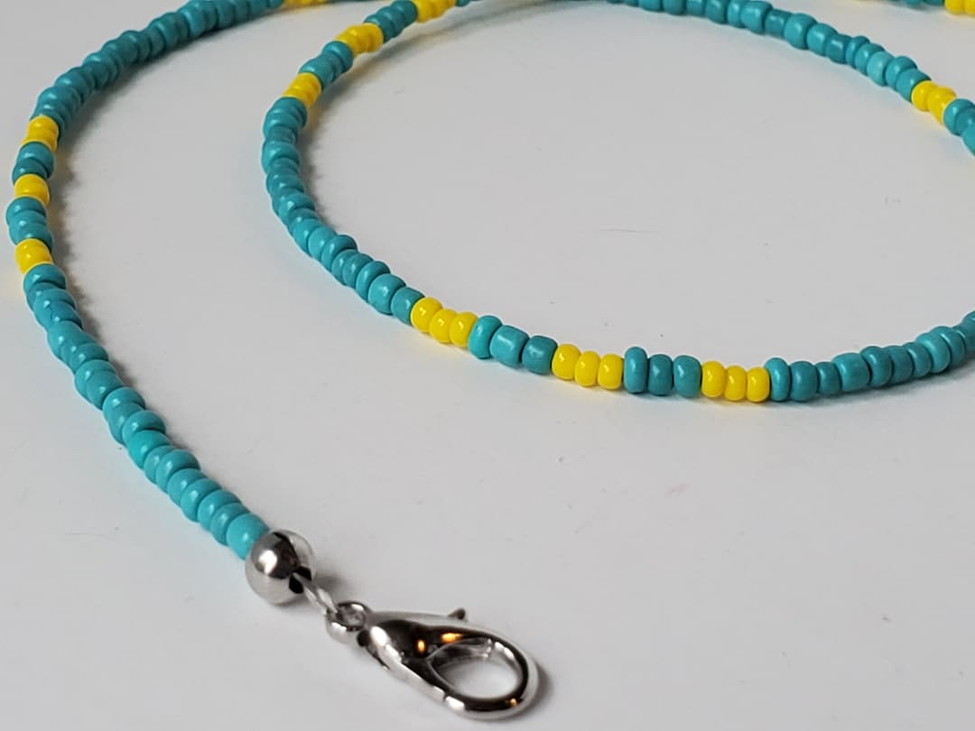 Kid's Mask Chain Bright Blue & Yellow Mask Chain for Boys or Girls ...
