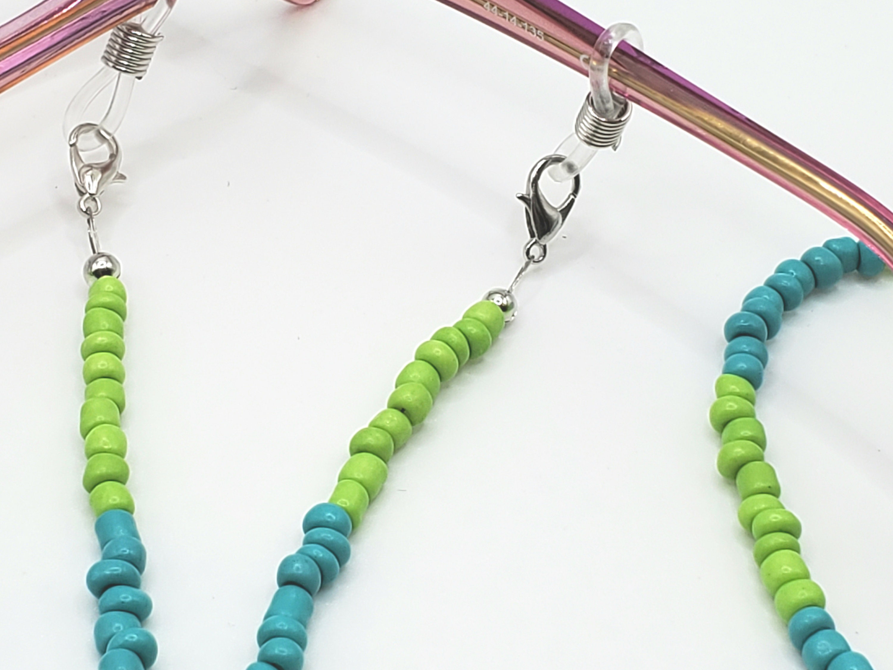 Mask Holder or Glasses Chain for Kids Bright Blue & Green | Etsy