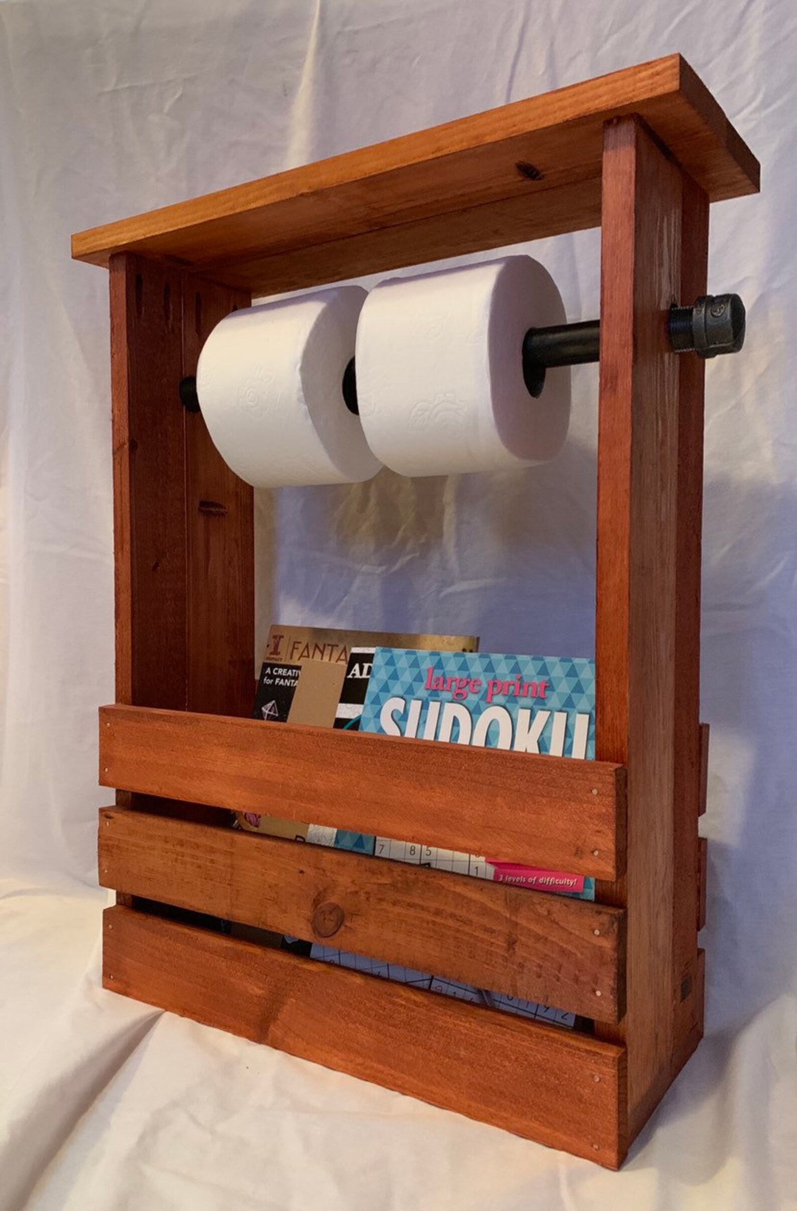 Toilet Paper Holder With Magazine Rack Etsy