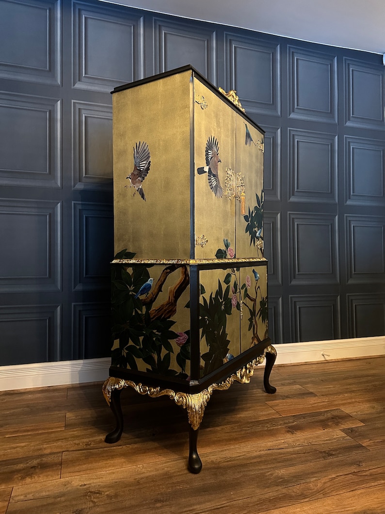 Queen Anne Vintage Bespoke Oriental Chinoiserie Drinks - Etsy