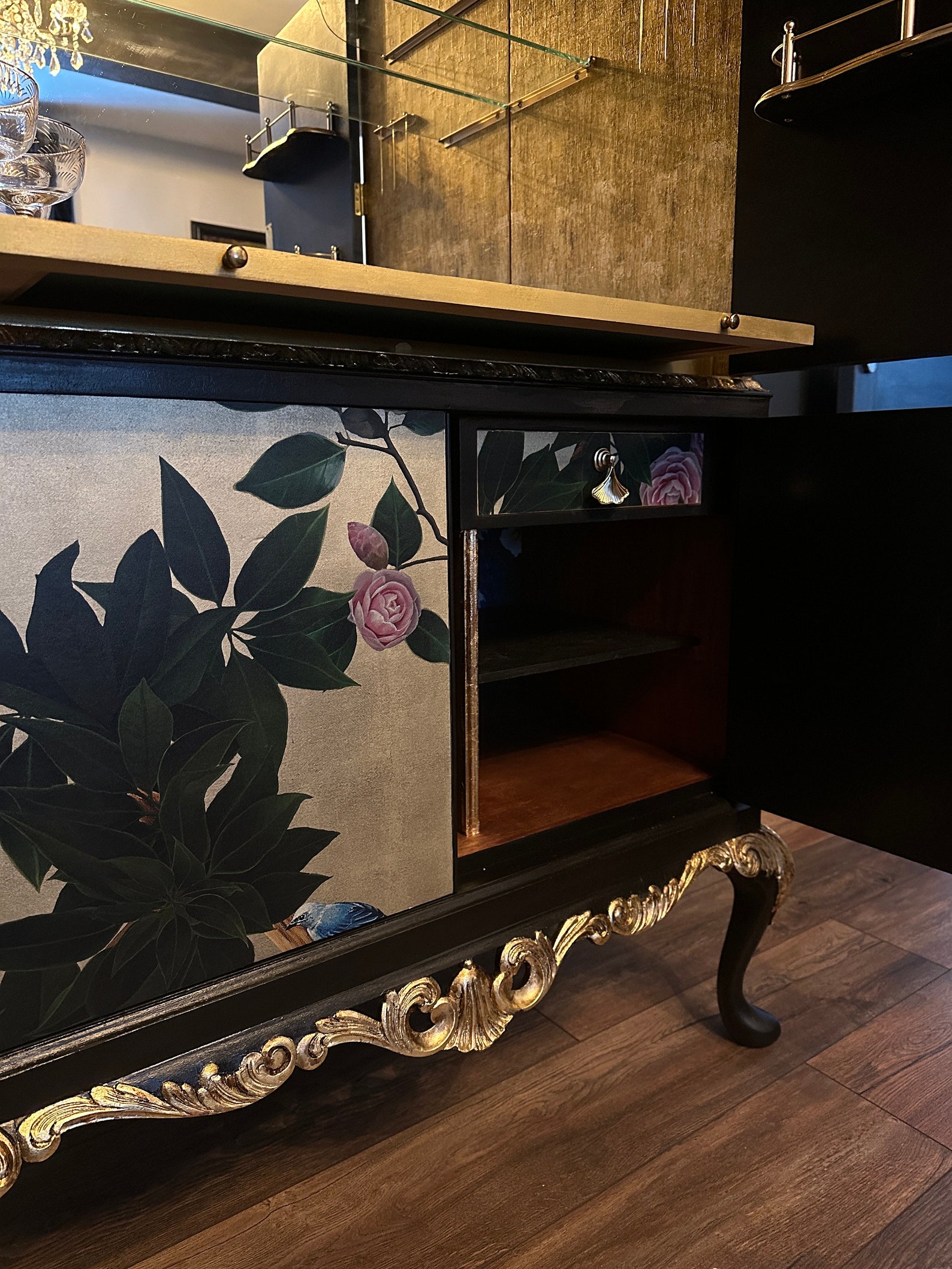 Queen Anne Vintage Bespoke Oriental Chinoiserie Drinks - Etsy