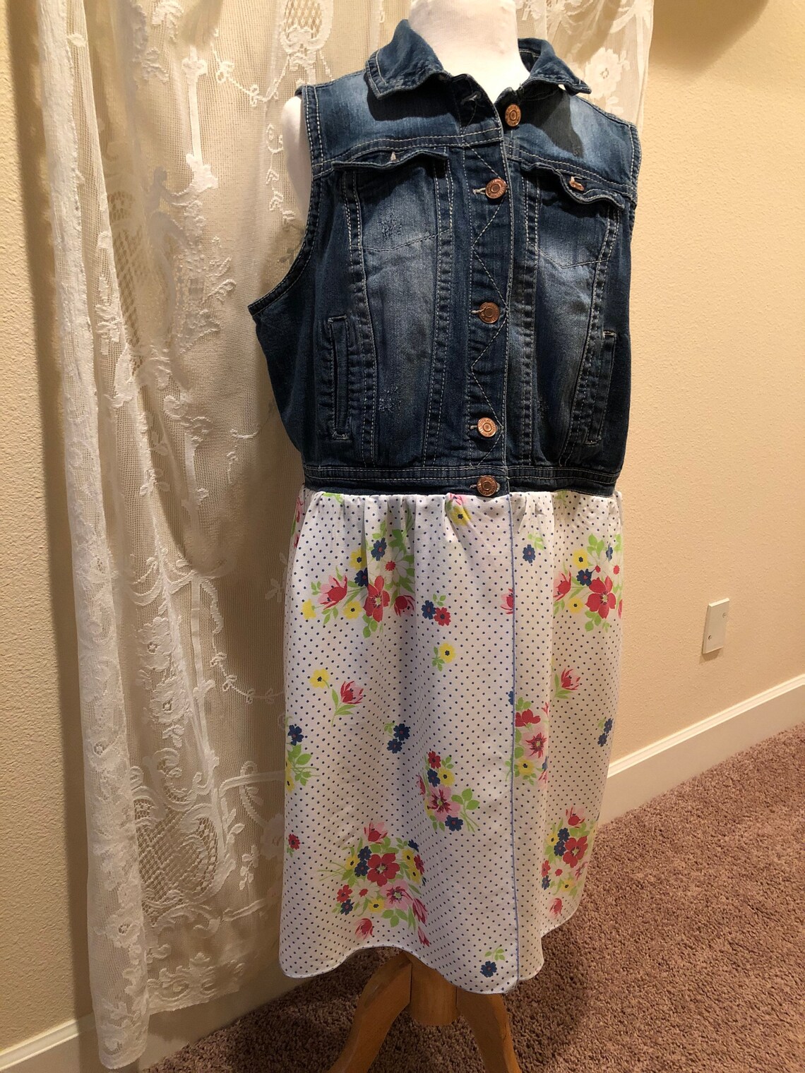 Upcycled Distressed Denim Duster - Etsy