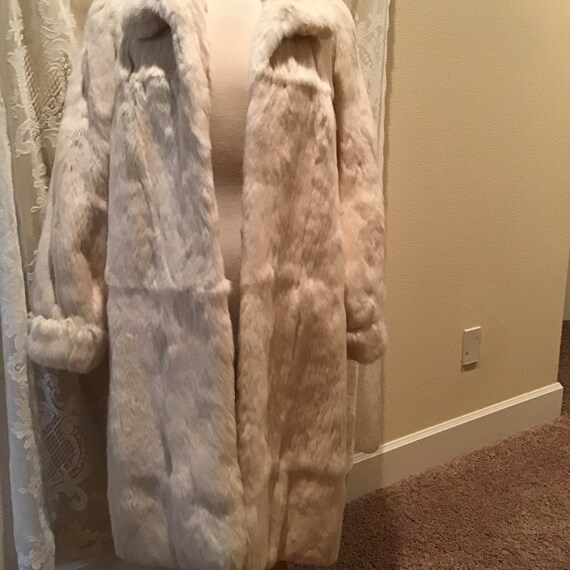 Vintage cream real rabbit - Gem