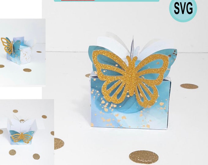 Butterfly Party Favor Box Svg, Treat Box Svg, Wedding Favors Box Svg ...